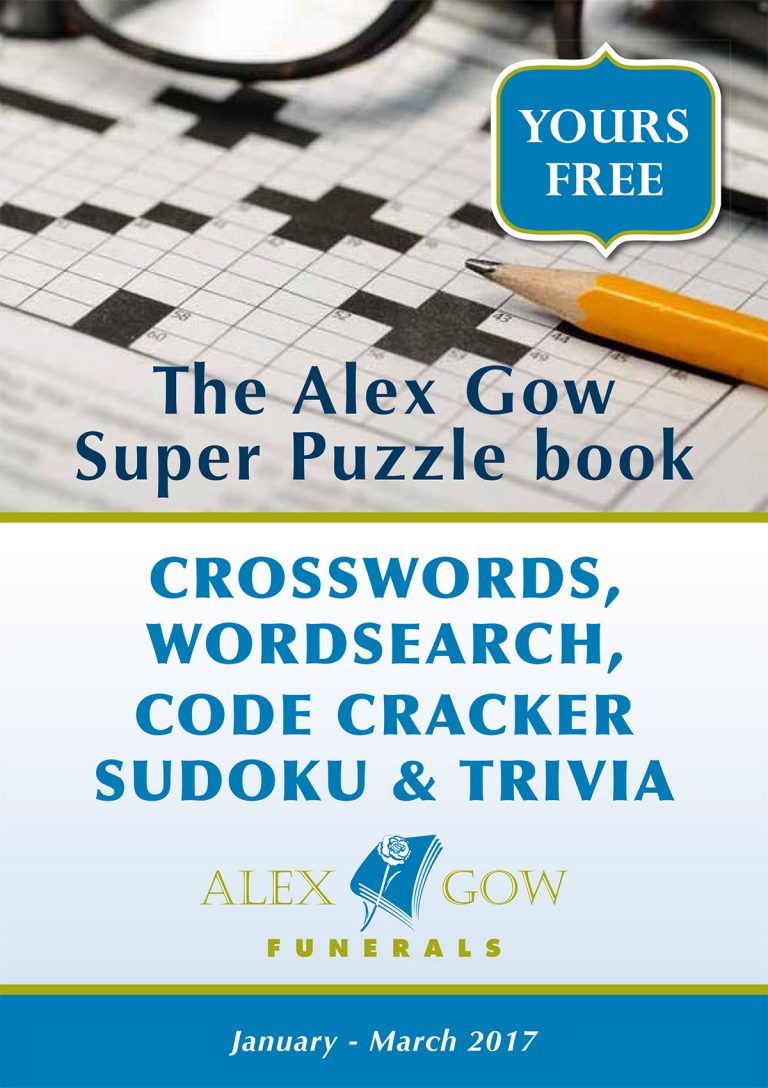 Alex Gow Funerals - Super Puzzle Book Answers