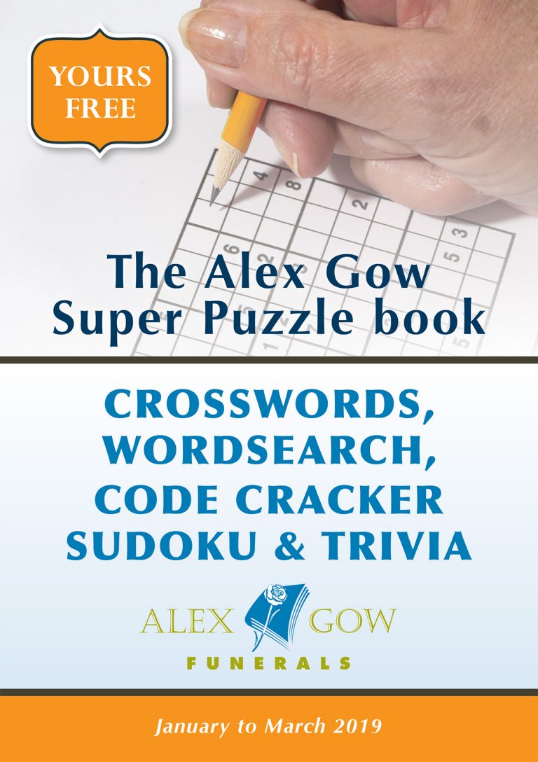 Alex Gow Funerals - Super Puzzle Book Answers