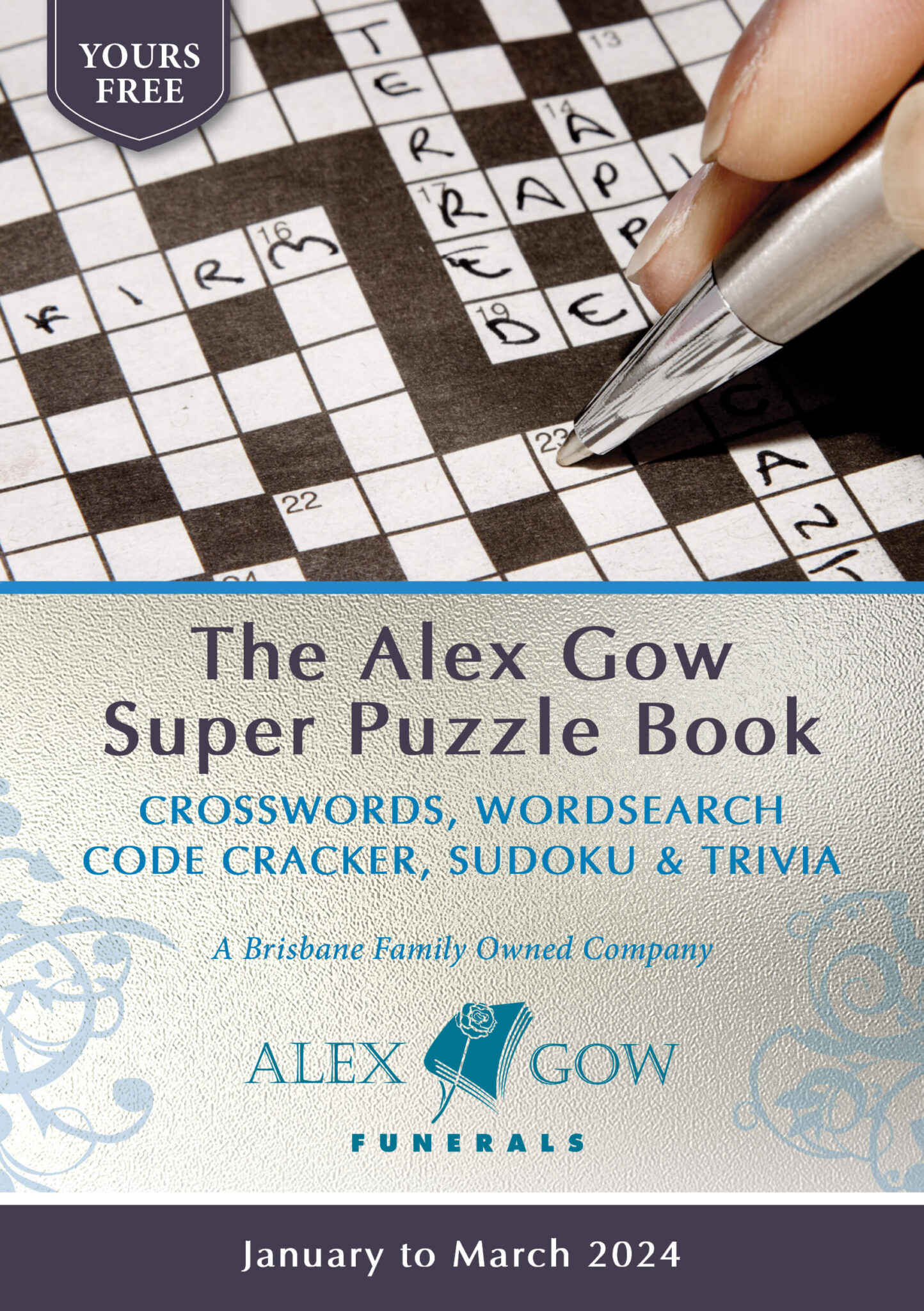 Super Puzzle Book Twenty Nine – Alex Gow Funerals – Brisbane
